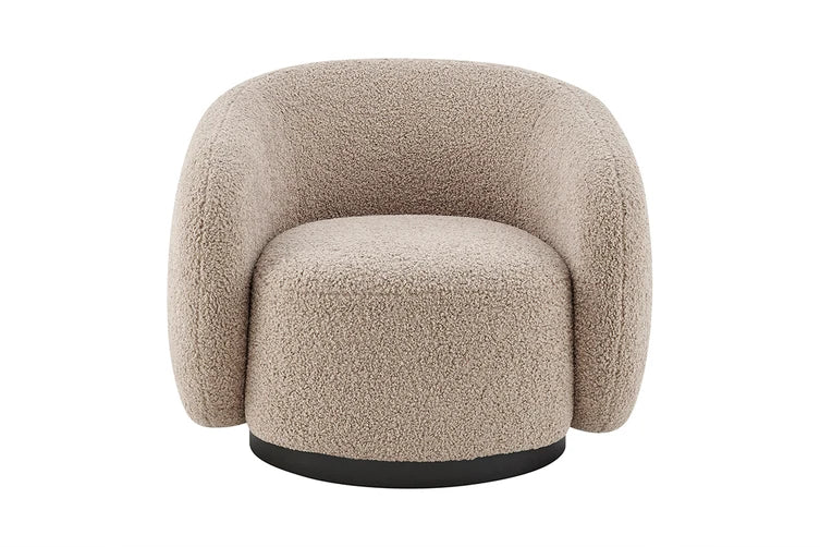Brosa Goldie Swivel Armchair (Natural Boucle) – Lotza Furniture