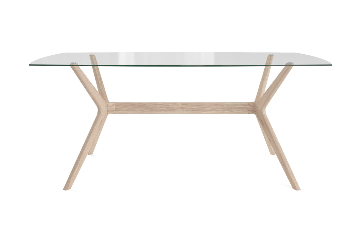Brosa Olsen Glass Top Dining Table 185cm (Scandi Oak) – Lotza Furniture