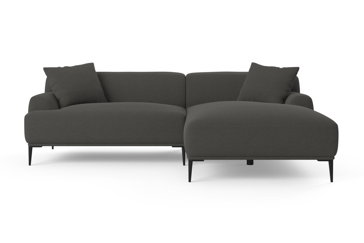 Brosa Seta 4 Seater Sofa with Chaise (Nickel Grey, Right Chaise ...